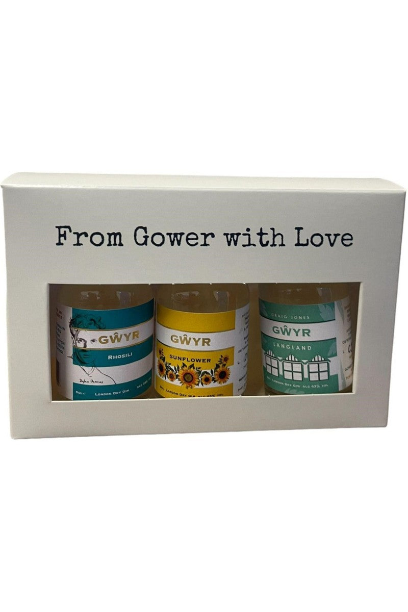 Gwyr Gin Miniature Gift Set 3 pack From Gower with Love – Cheers Wine ...