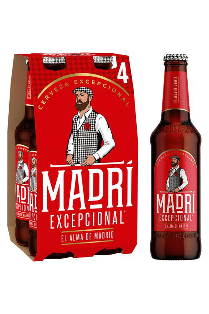 Madri Excepcional Lager 330ml x 4 pack - Cheers Wine Merchants